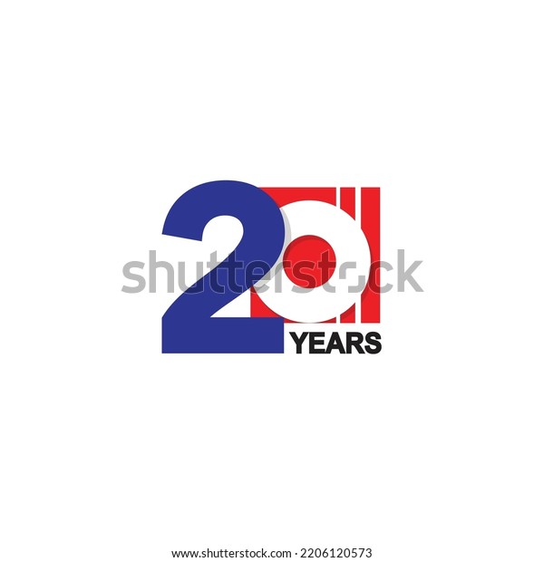 20 Anniversary Logo Simple Flat Style Stock Vector (Royalty Free ...