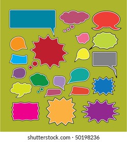 20 Colorful Comics Bubbles Stickers Vector Stock Vector (Royalty Free ...