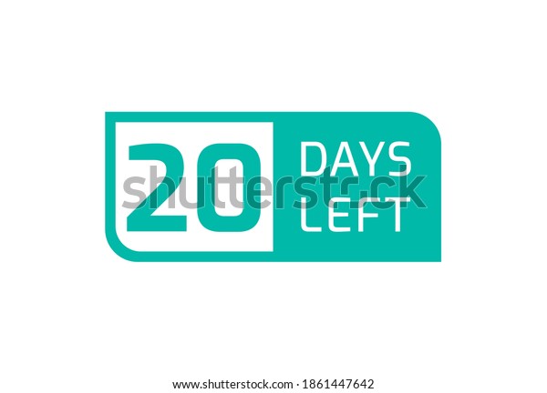 20 Days Left Banner On White Stock Vector (Royalty Free) 1861447642 ...
