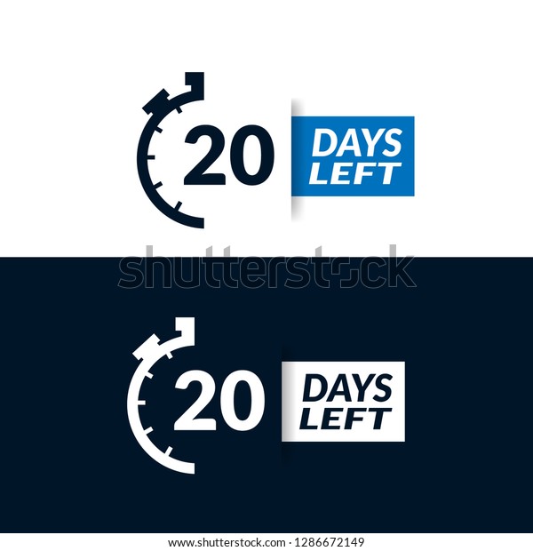 20 Days Left Sign Emblem Label Stock Vector (Royalty Free) 1286672149