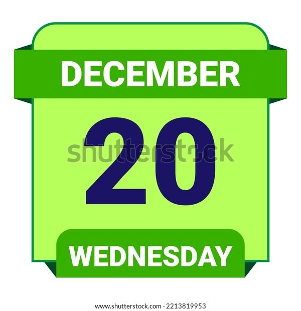 20 December Wednesday Date Template Useful Stock Vector (Royalty Free ...