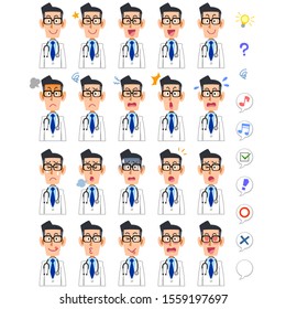 20 Different Facial Expressions Upper Body Stock Vector (Royalty Free ...