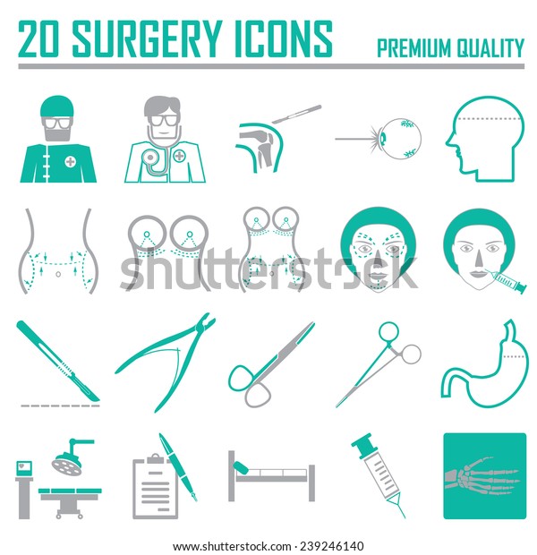 20 Green Surgery Icons Stock Vector (Royalty Free) 239246140 | Shutterstock