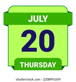 20 July Thursday Date Template Useful Stock Vector (Royalty Free ...