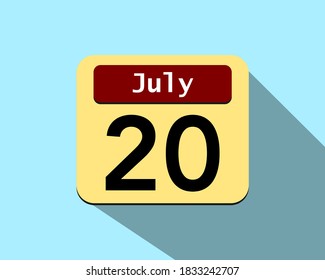 20 July Vector Art Icon Calendar Stock Vector (Royalty Free) 1833242707 ...