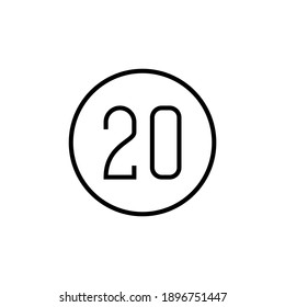 20 Kmh Speed Limit Vector Sign: Vector có sẵn (miễn phí bản quyền ...