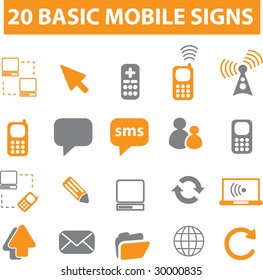 20 Basic Mobile Icons Stock Vector (Royalty Free) 28445569