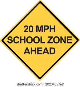 20 Mph School Zone Ahead Warning: เวกเตอร์สต็อก (ปลอดค่าลิขสิทธิ์ ...