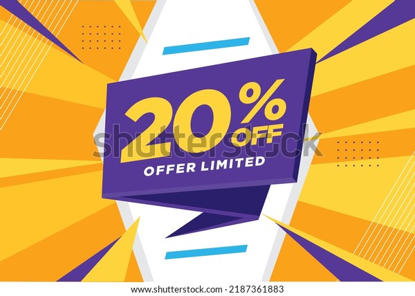 20 Off Promotional Banner Vector Illustration Stock Vector (Royalty ...