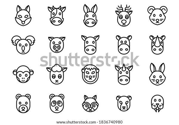 20 Pack Animal Icon Designs Stock Vector (Royalty Free) 1836740980 ...