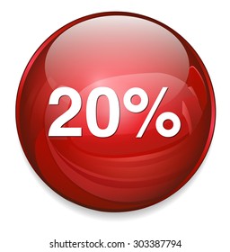 20 Percent Icon Stock Vector (Royalty Free) 303387794