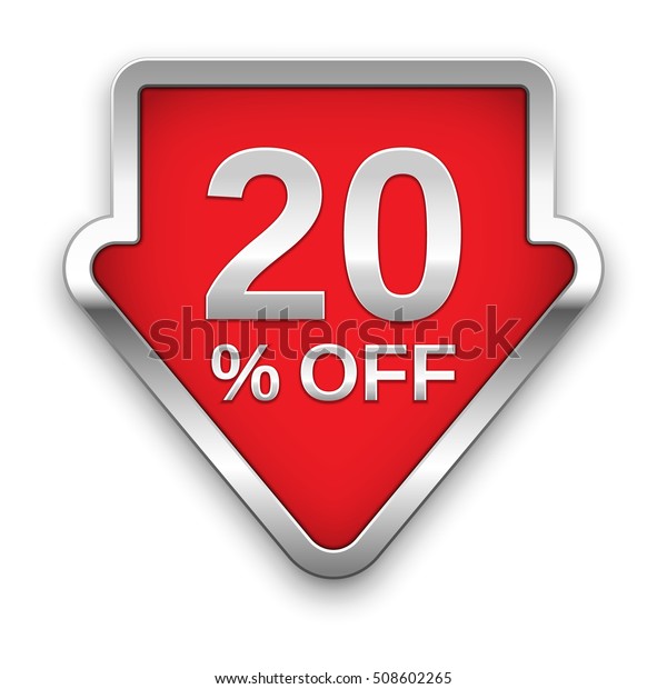 20 Percent Off Vector Badge Silver: vector de stock (libre de regalías ...