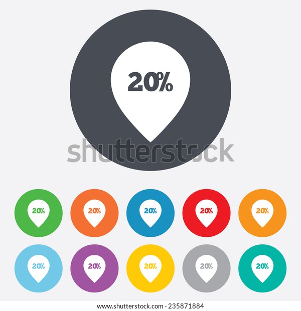 20 Sale Pointer Tag Sign Icon Stock Vector (Royalty Free) 235871884 ...