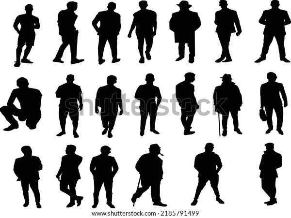20 Silhouette Man Vector Work Stock Vector (Royalty Free) 2185791499 ...