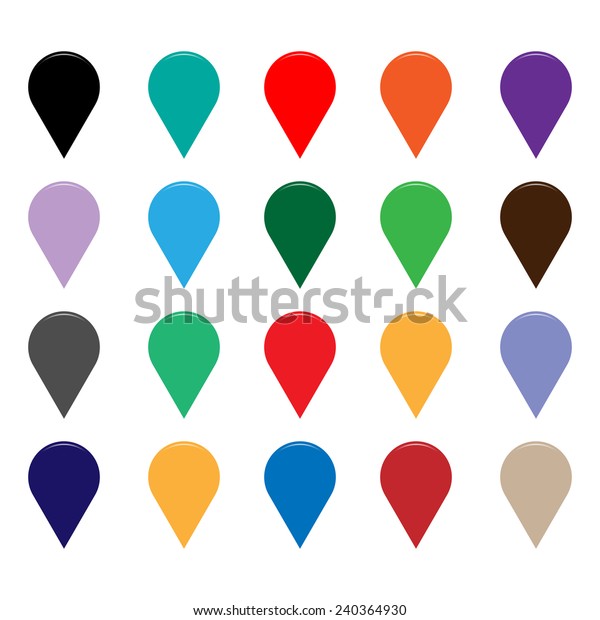 20 Simple Mapping Pins Icon 스톡 벡터(로열티 프리) 240364930 | Shutterstock