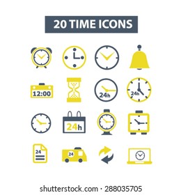20 Time Clock Icons Signs Illustrations Stock Vector (Royalty Free ...