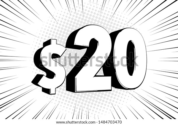 20 Twenty Price Symbol Comic Numbers: vetor stock (livre de direitos ...