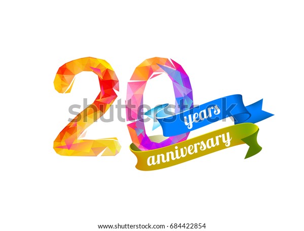 20 Twenty Years Anniversary Vector Triangular Stock Vector (Royalty ...