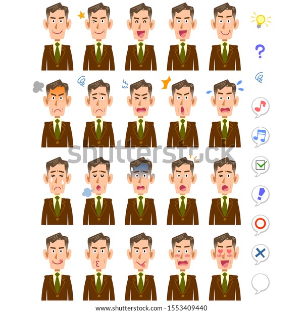 20 Types Facial Expressions Upper Body Stock Vector (Royalty Free ...