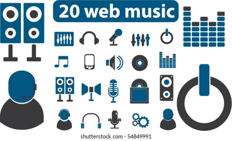20 Web Music Signs Vector Stock Vector (Royalty Free) 54849991 ...