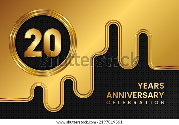 20 Year Anniversary Celebration Template Design 库存矢量图（免版税）2197019561 ...