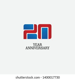 20 Year Anniversary Logo Vector Template Stock Vector (Royalty Free ...
