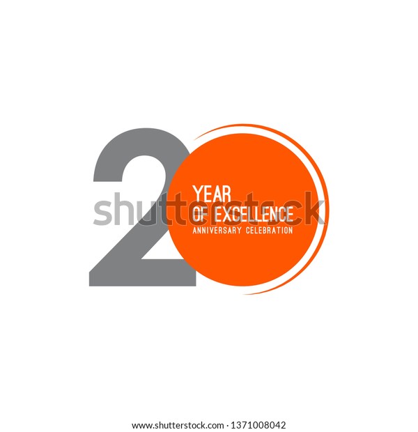 20 Year Excellence Anniversary Celebration Vector Stock Vector (Royalty ...