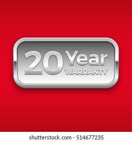 20 Year Warranty Vector Badge Silver Stock Vector (Royalty Free ...