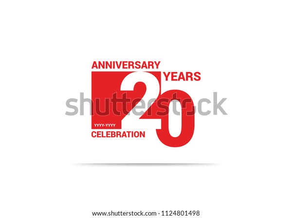 20 Years Anniversary Celebration Simple Red Stock Vector (Royalty Free ...