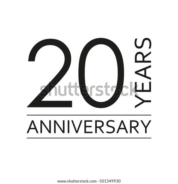 20 Years Anniversary Emblem Anniversary Icon: เวกเตอร์สต็อก (ปลอดค่า ...
