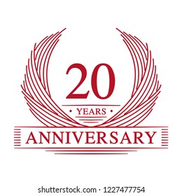 20 Years Design Template 20th Anniversary Stock Vector (Royalty Free ...