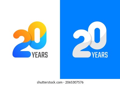 20 Years Simple Anniversary Logo Design Stock Vector (Royalty Free ...