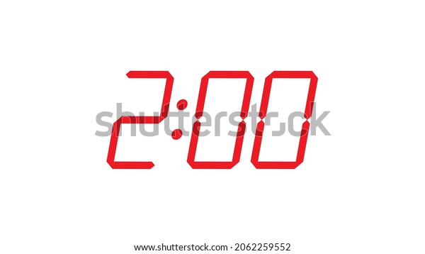 200 Oclock Two Pm Editable Digital Stock Vector (Royalty Free ...