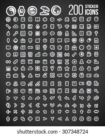 200 Sticker Icons Set 2 스톡 벡터(로열티 프리) 307348724 | Shutterstock