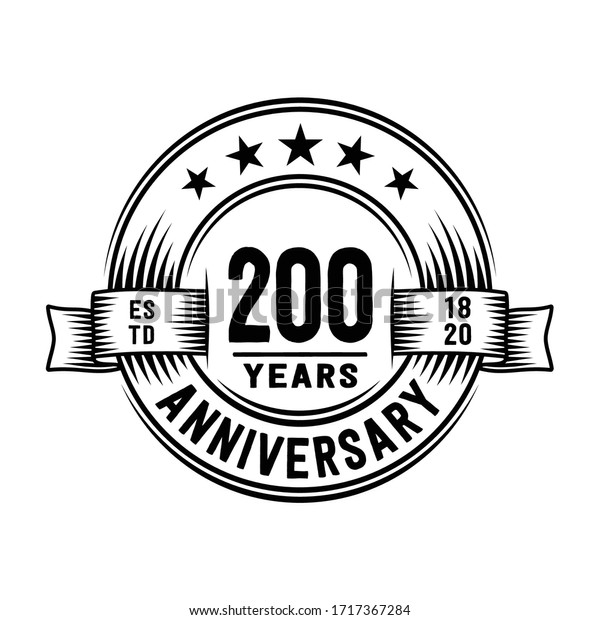 200 Years Logo Design Template 200th Stock Vector (Royalty Free ...