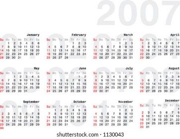 633 2007 calendar Images, Stock Photos & Vectors | Shutterstock