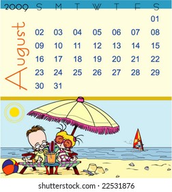 2009 Calendar August English Version Stock Vector (Royalty Free ...