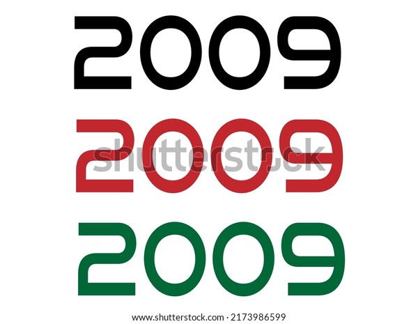 2009 Year Year Set Comemoration Black Stock Vector (Royalty Free ...
