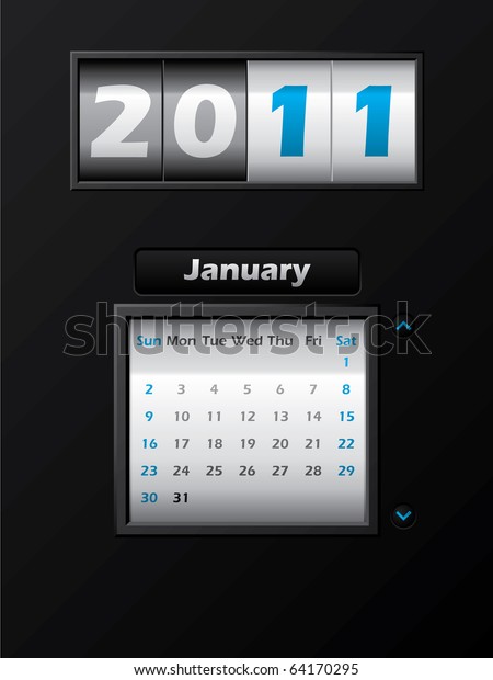 2011 January Month Counter Calendar Stock Vector (Royalty Free) 64170295
