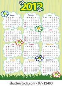 2012 Year Calendar Stock Vector (Royalty Free) 87712483 | Shutterstock