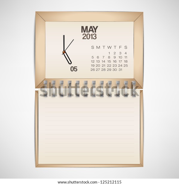 2013 Calendar May Clock Design Vector Stock Vector (Royalty Free ...