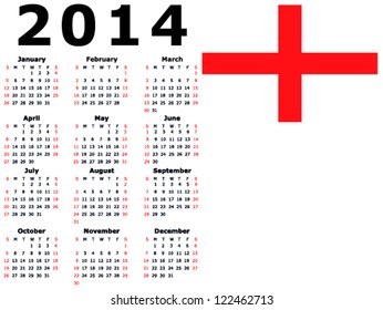 2014 Calendar Flag England Stock Vector (Royalty Free) 122462713 ...
