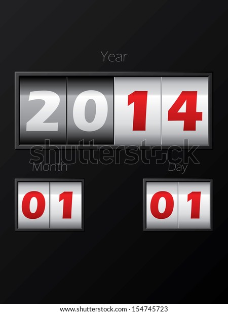 2014 Date Counter Showing Year Month: เวกเตอร์สต็อก (ปลอดค่าลิขสิทธิ์ ...