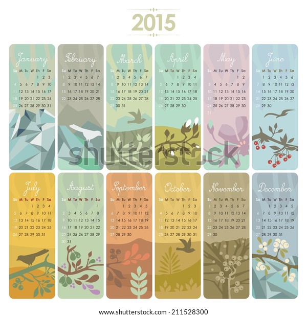 2015 Calendar Set Vertical Banners Cards Stock Vector (Royalty Free ...