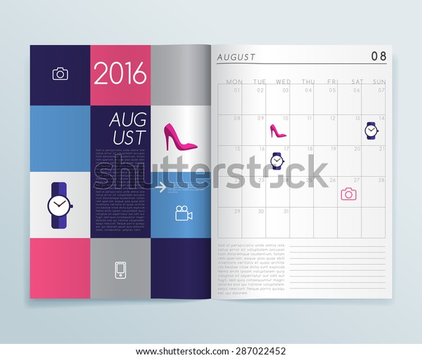 2016 Calendar Magazine Template Stock Vector (Royalty Free) 287022452 ...