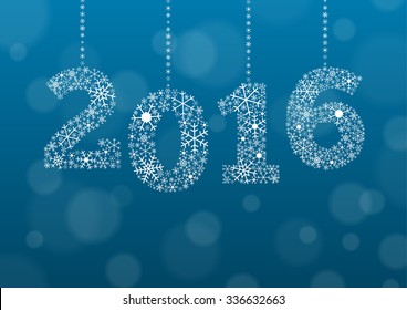 2016 Text Made Snowflakes On Background Stock Vector (Royalty Free ...