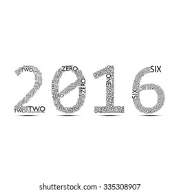 2016 Typographic Font On White Background: เวกเตอร์สต็อก (ปลอดค่า ...