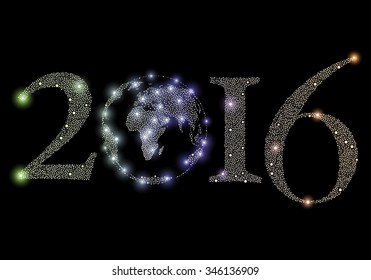 2016 Year Sign World Globe Made Stock Vector (Royalty Free) 346136909 ...