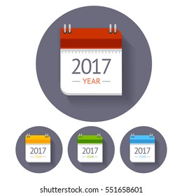 2017 Calendar Icon Set Flat Gray Stock Vector (Royalty Free) 551658601 ...