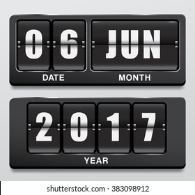 Flip Countdown Timer Vector Black Flip: vector de stock (libre de ...
